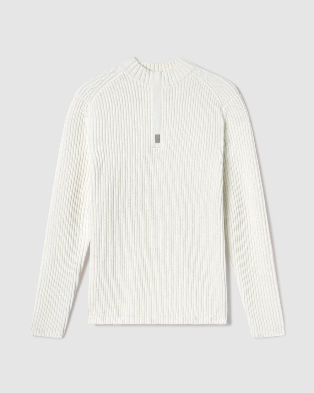 Sentry Half Zip Cashmere Wool Slim Fit Sweater - Ecru Color