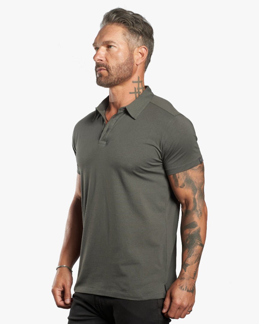 Addison Jersey Knit Slim Fit Polo - Lightweight Mason Grey